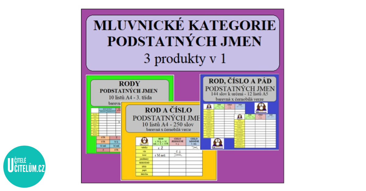 MLUVNICKÉ KATEGORIE podstatných jmen - Český jazyk | UčiteléUčitelům.cz