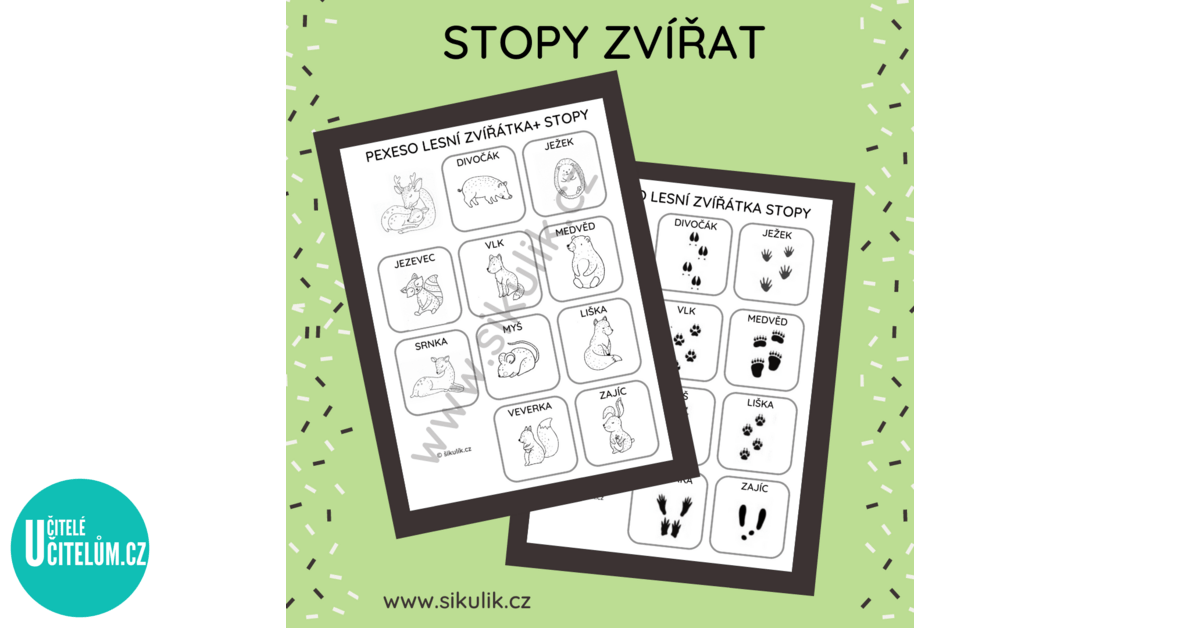 PEXESO STOPY ZVÍŘAT - Biologie | UčiteléUčitelům.cz