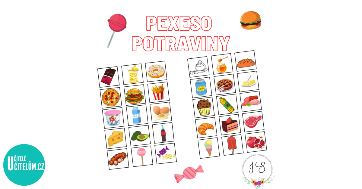 Potraviny - pexeso - Logopedie | UčiteléUčitelům.cz