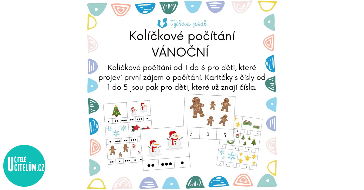 Kolíčkové počítání - vánoční - Matematika | UčiteléUčitelům.cz