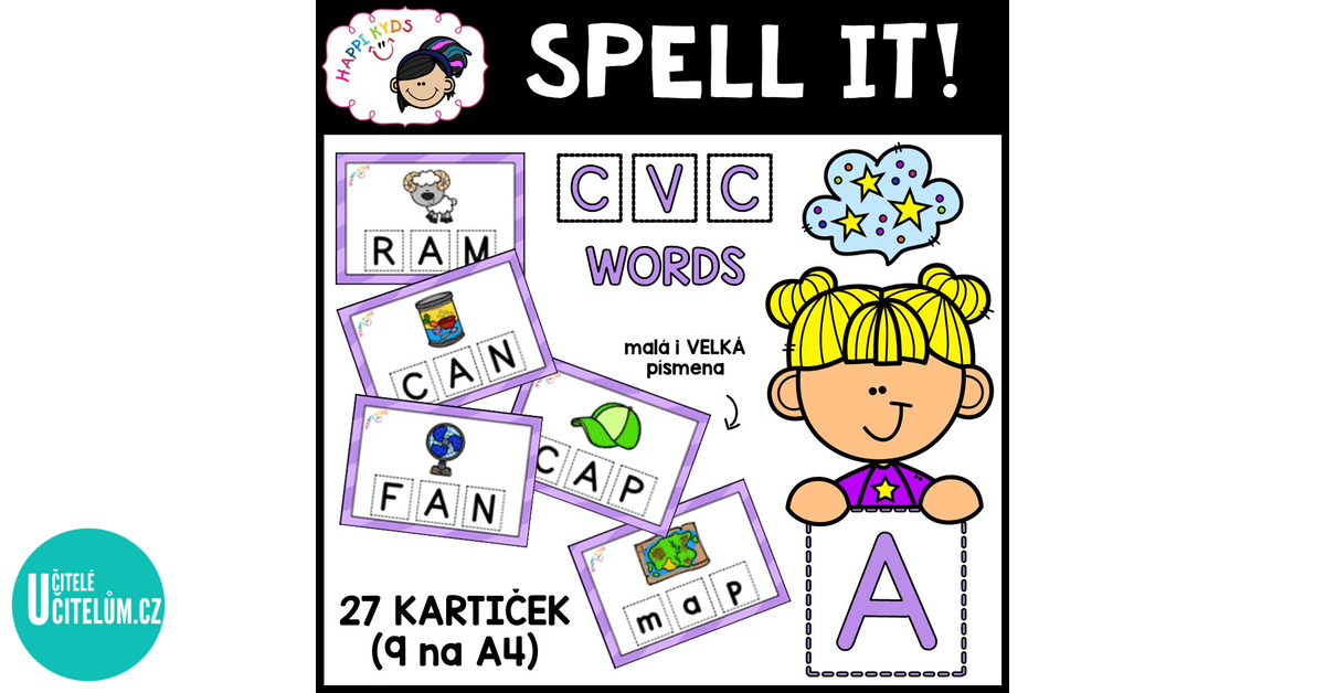 SPELL IT! CVC words - A (kartičky) - Anglický jazyk | UčiteléUčitelům.cz