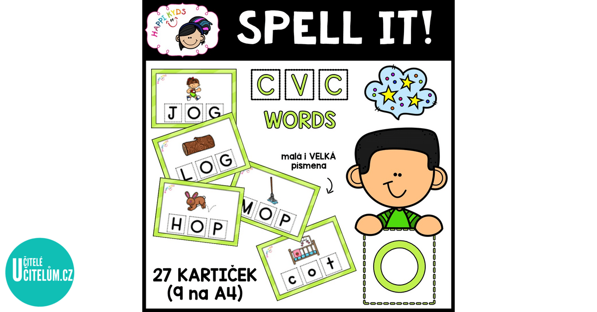 SPELL IT! CVC words - O (kartičky) - Anglický jazyk | UčiteléUčitelům.cz