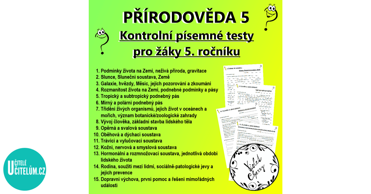 PŘÍRODOVĚDA 5: Kontrolní písemné testy pro žáky 5. ročníku ...