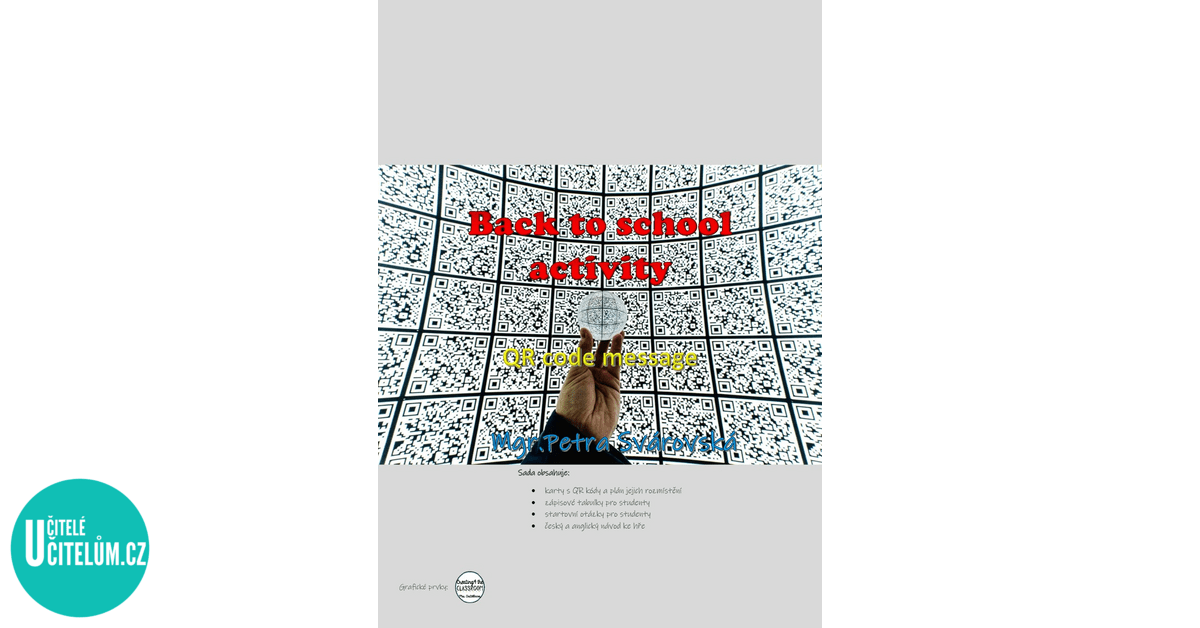 Back to school activity - QR code message - Anglický jazyk ...