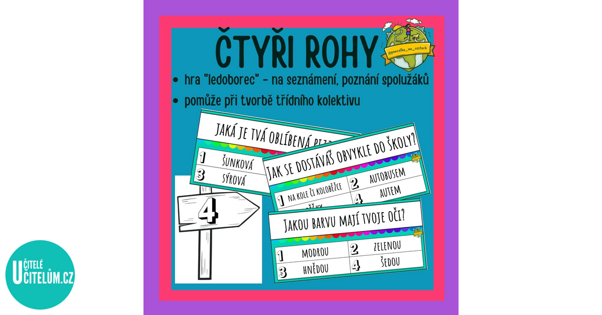 🦋 HRA - čtyři rohy I. - Nezařazené k předmětu | UčiteléUčitelům.cz