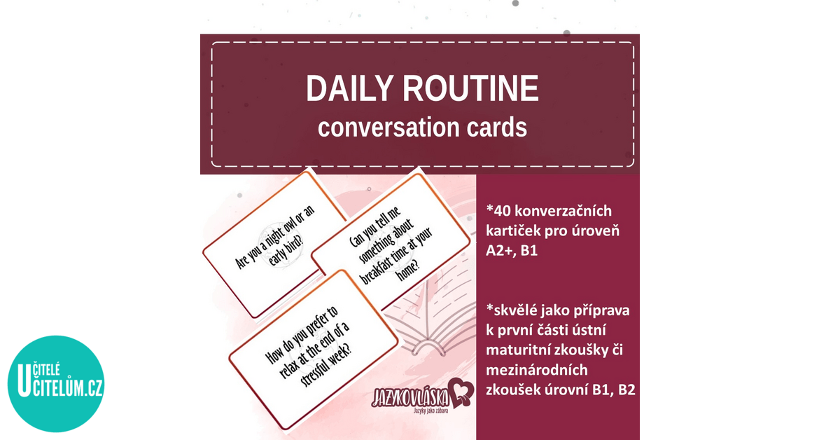 Daily routine conversation cards - Anglický jazyk | UčiteléUčitelům.cz