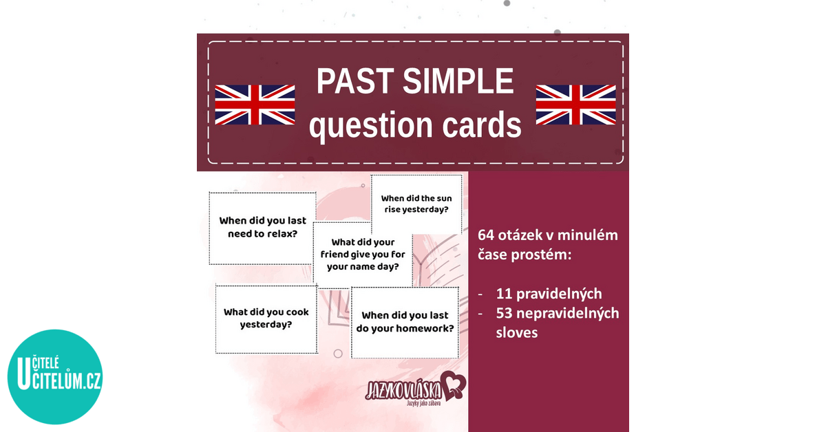 Past simple question cards - Anglický jazyk | UčiteléUčitelům.cz