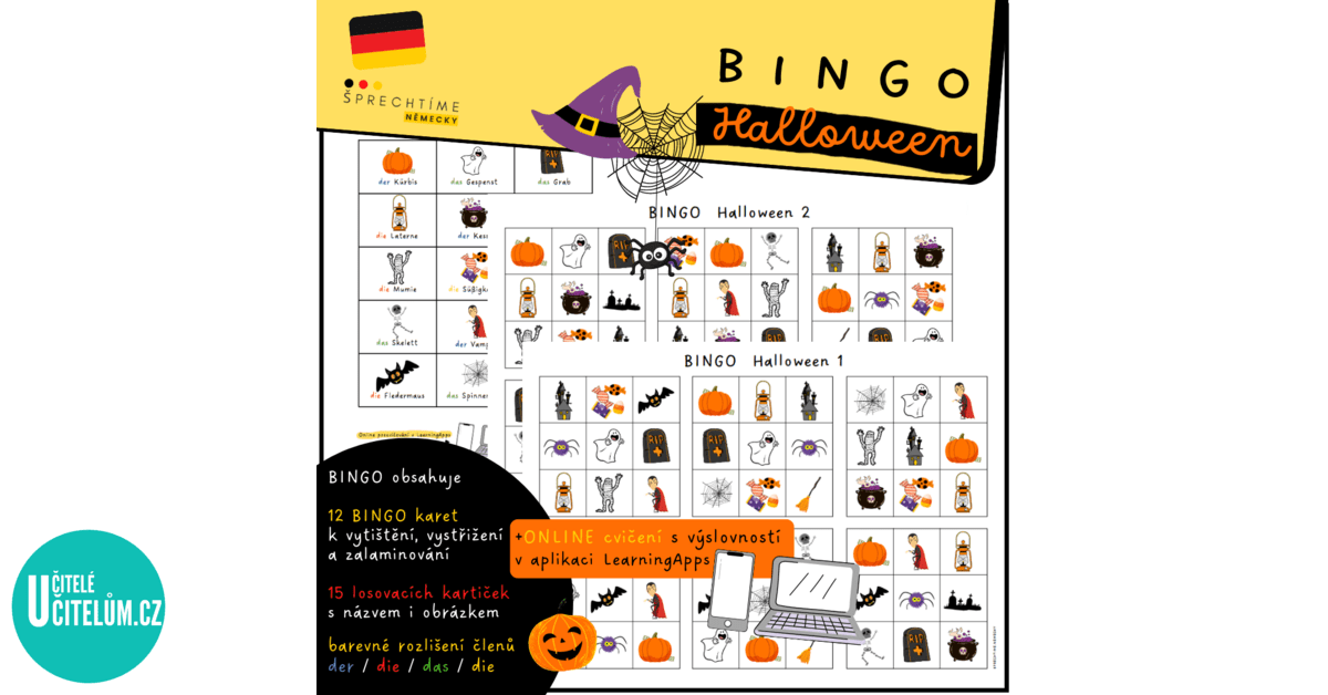 BINGO k tématu HALLOWEEN - Německý jazyk | UčiteléUčitelům.cz