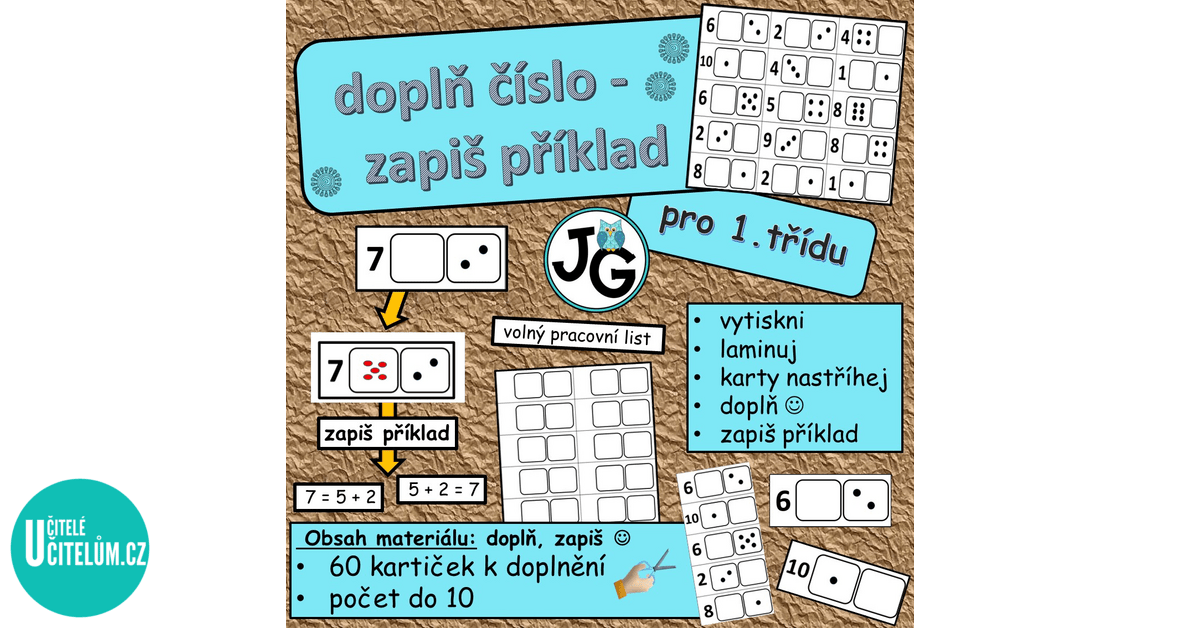 Doplň číslo - zapiš příklad - pro 1.třídu - Matematika | UčiteléUčitelům.cz