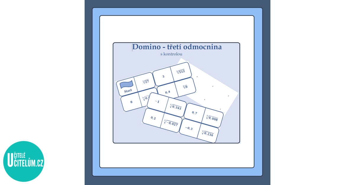 Třetí odmocnina - domino - Matematika | UčiteléUčitelům.cz