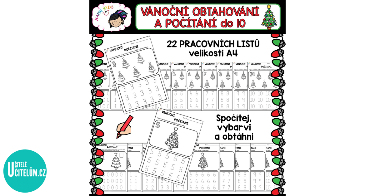 VÁNOČNÍ POČÍTÁNÍ A OBTAHOVÁNÍ - pracovní listy - Matematika ...
