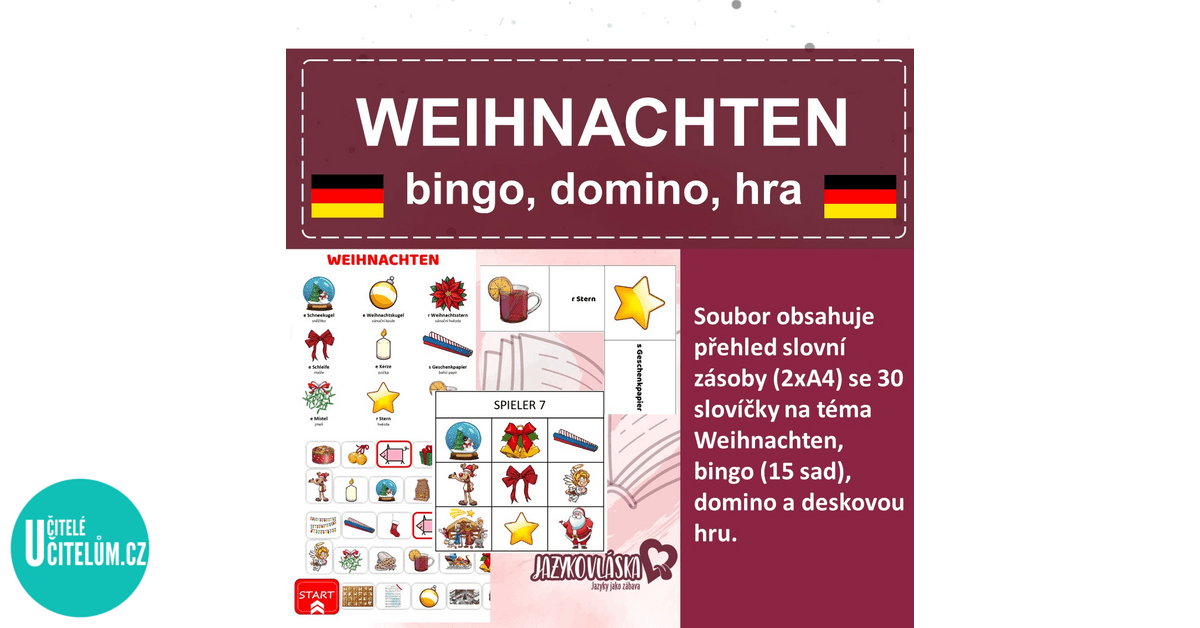 Weihnachten bingo, domino, hra - Německý jazyk | UčiteléUčitelům.cz