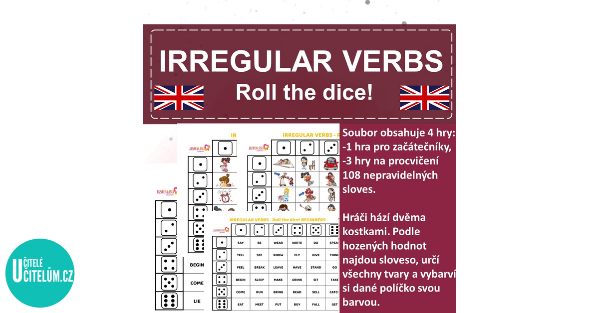 Irregular verbs Roll the dice! - Anglický jazyk | UčiteléUčitelům.cz