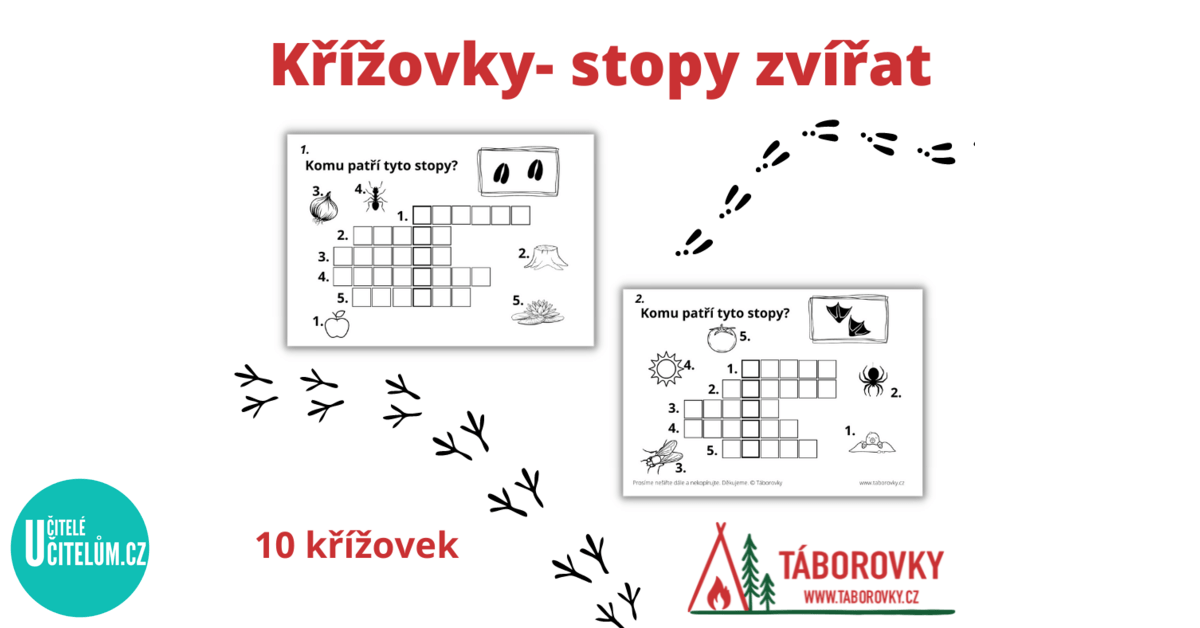 Křížovky stopy zvířat - Přírodověda | UčiteléUčitelům.cz