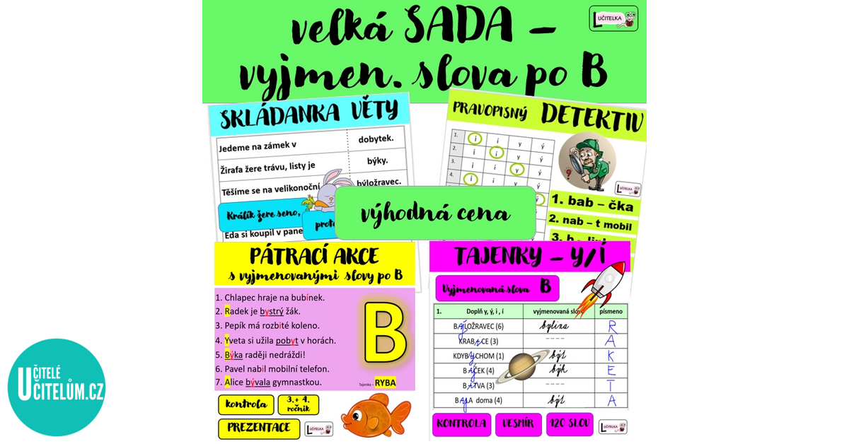 Vyjmenovaná slova po B - velká sada - Český jazyk | UčiteléUčitelům.cz
