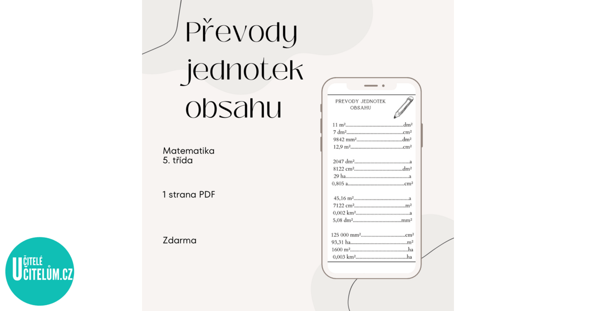 Převody jednotek obsahu - Matematika | UčiteléUčitelům.cz