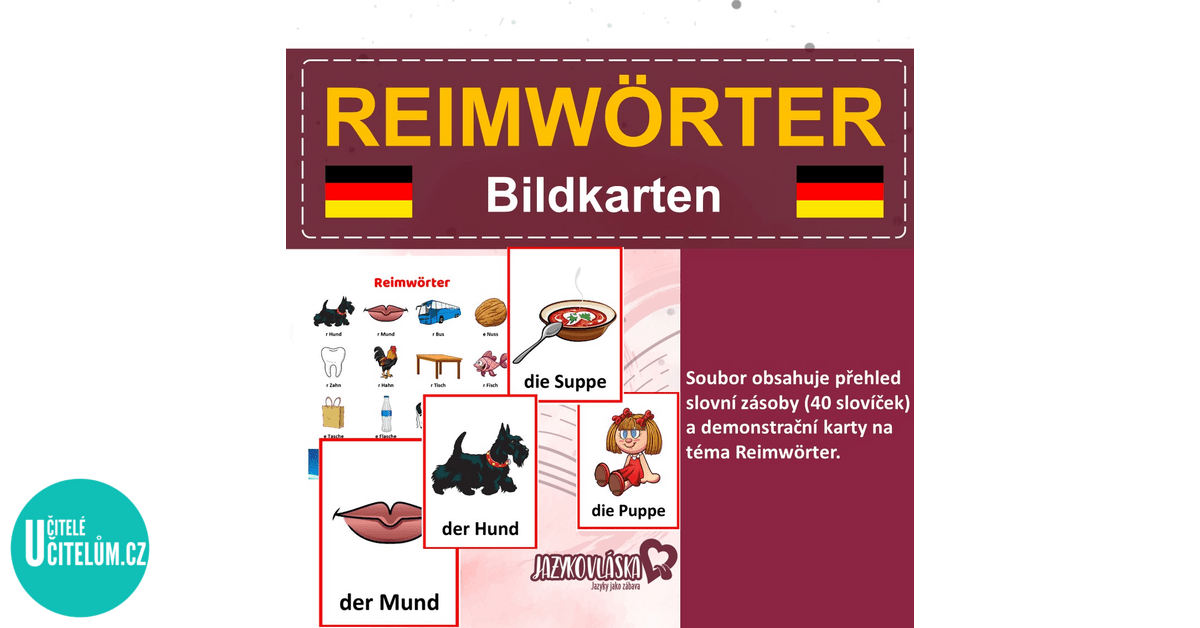Reimwörter Bildkarten - Německý jazyk | UčiteléUčitelům.cz