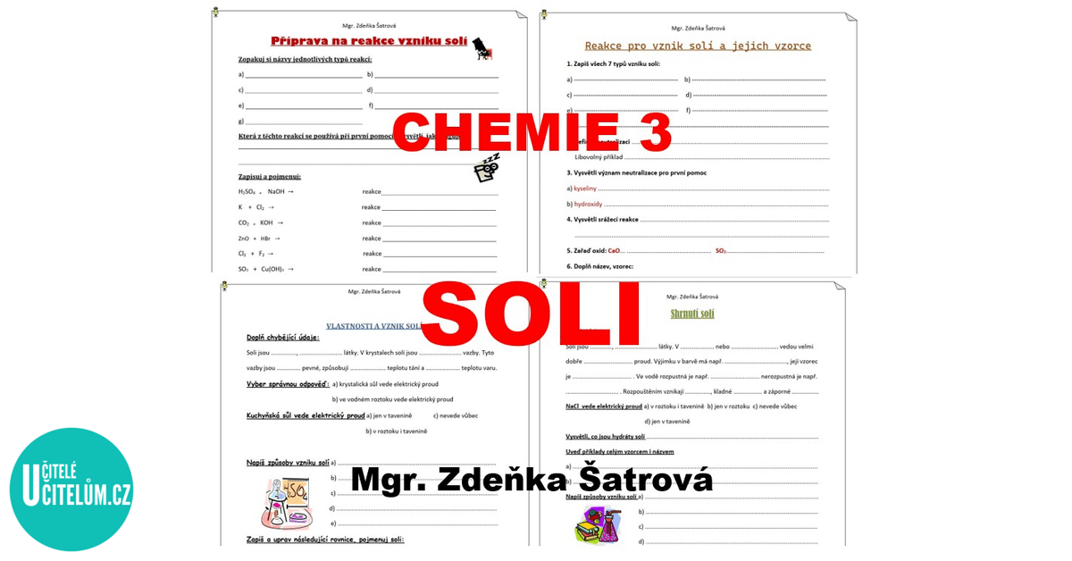 CHEMIE 3 - Soli - Chemie | UčiteléUčitelům.cz