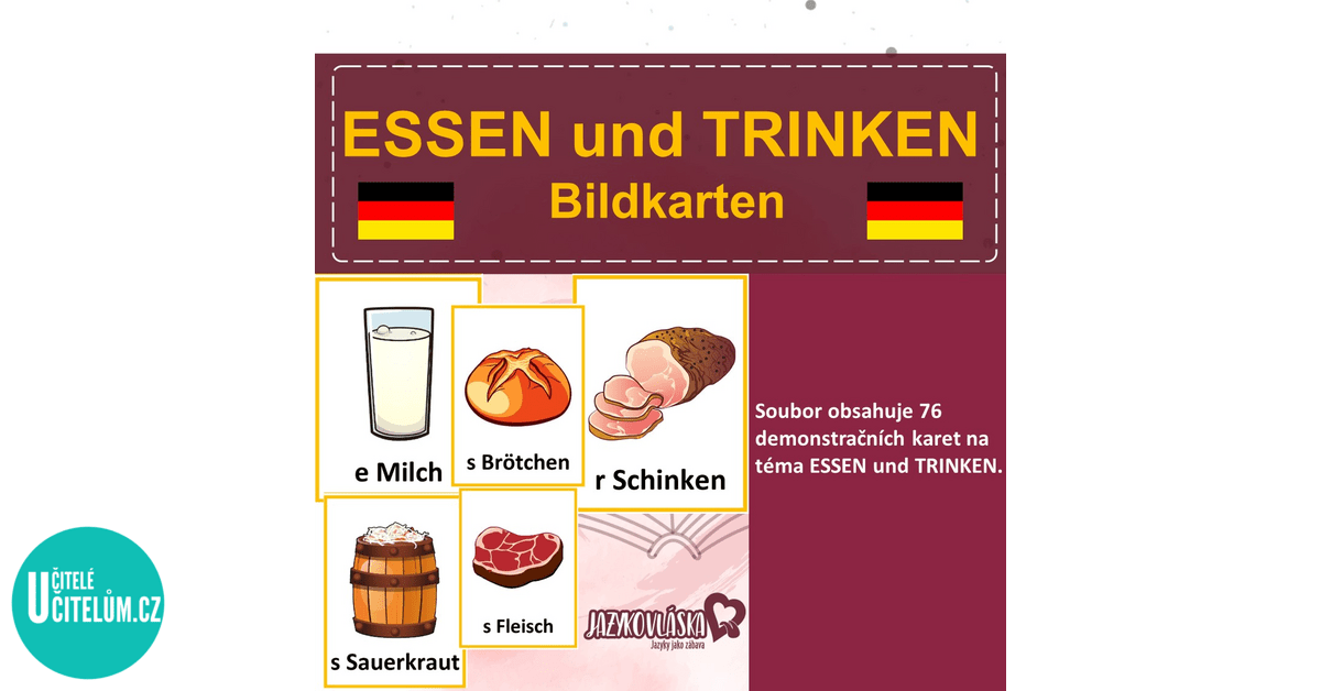 Essen und Trinken Bildkarten - Německý jazyk | UčiteléUčitelům.cz