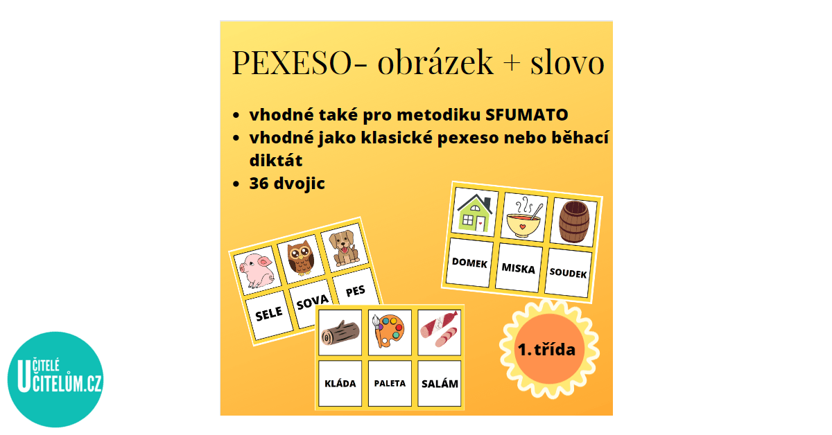 Pexeso - slovo obrázek - Český jazyk | UčiteléUčitelům.cz