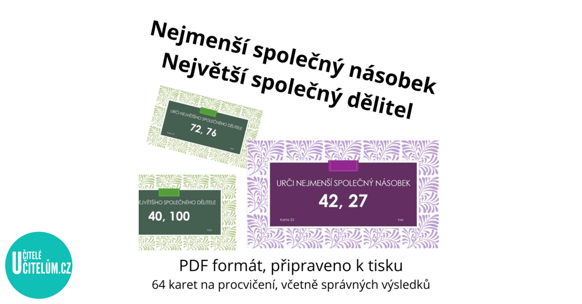 Nejmenší společný násobek a největší společný dělitel - 64 karet na ...