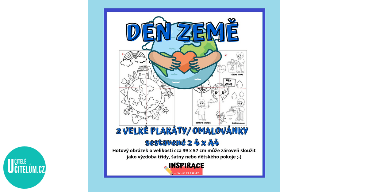 VELKÉ omalovánky/ plakáty DEN ZEMĚ (4xA4) - Grafomotorika ...