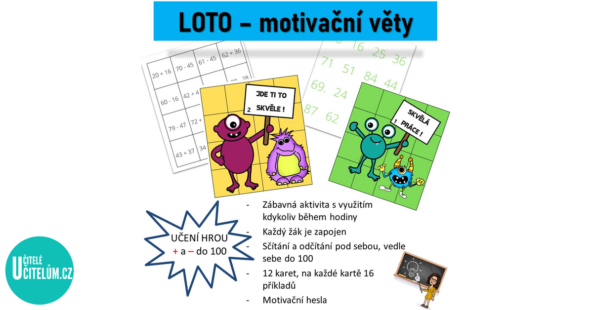 Matematické loto - motivační věty - Matematika | UčiteléUčitelům.cz