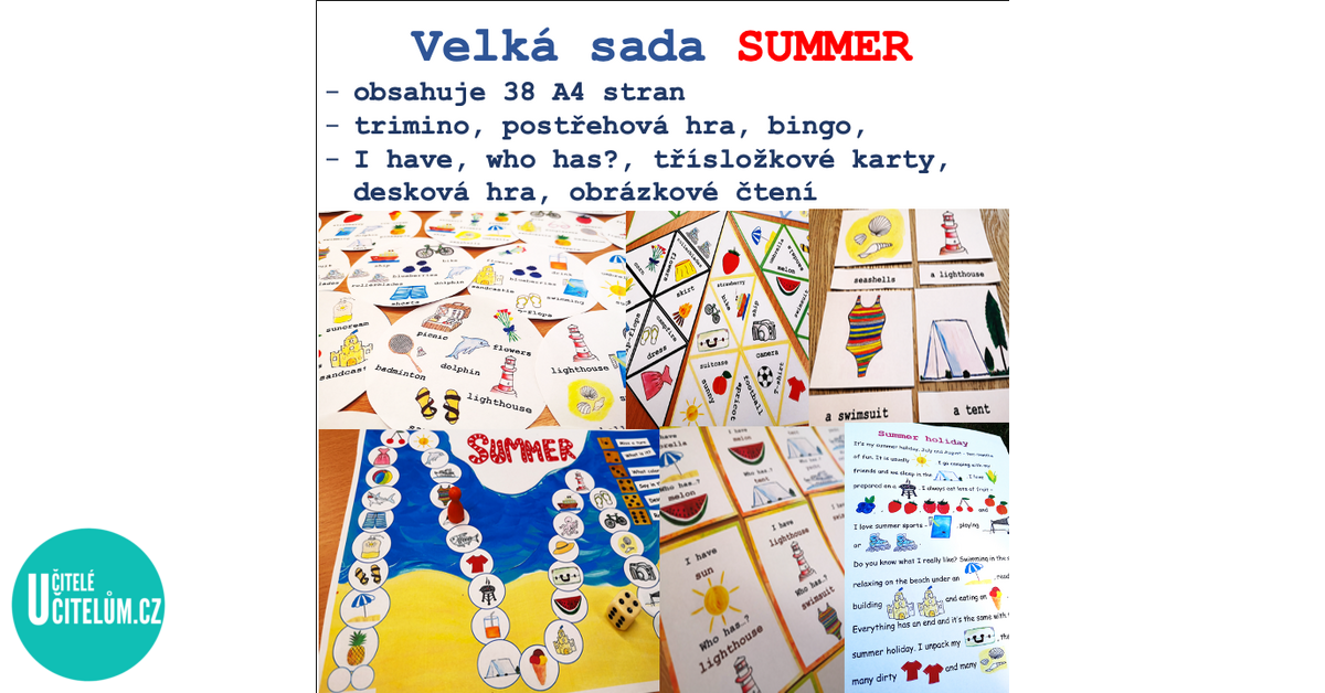 Velká sada aktivit - SUMMER - Anglický jazyk | UčiteléUčitelům.cz