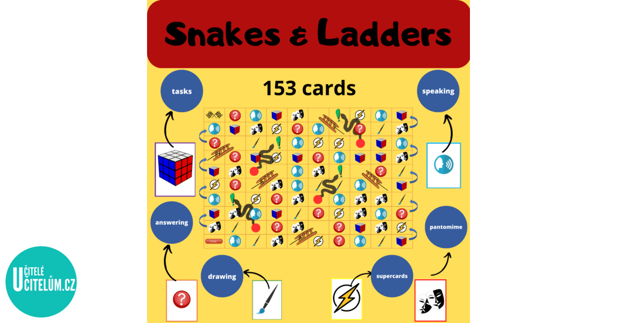 SNAKES & LADDERS (pantomime, drawing, speaking, answering, supercards ...