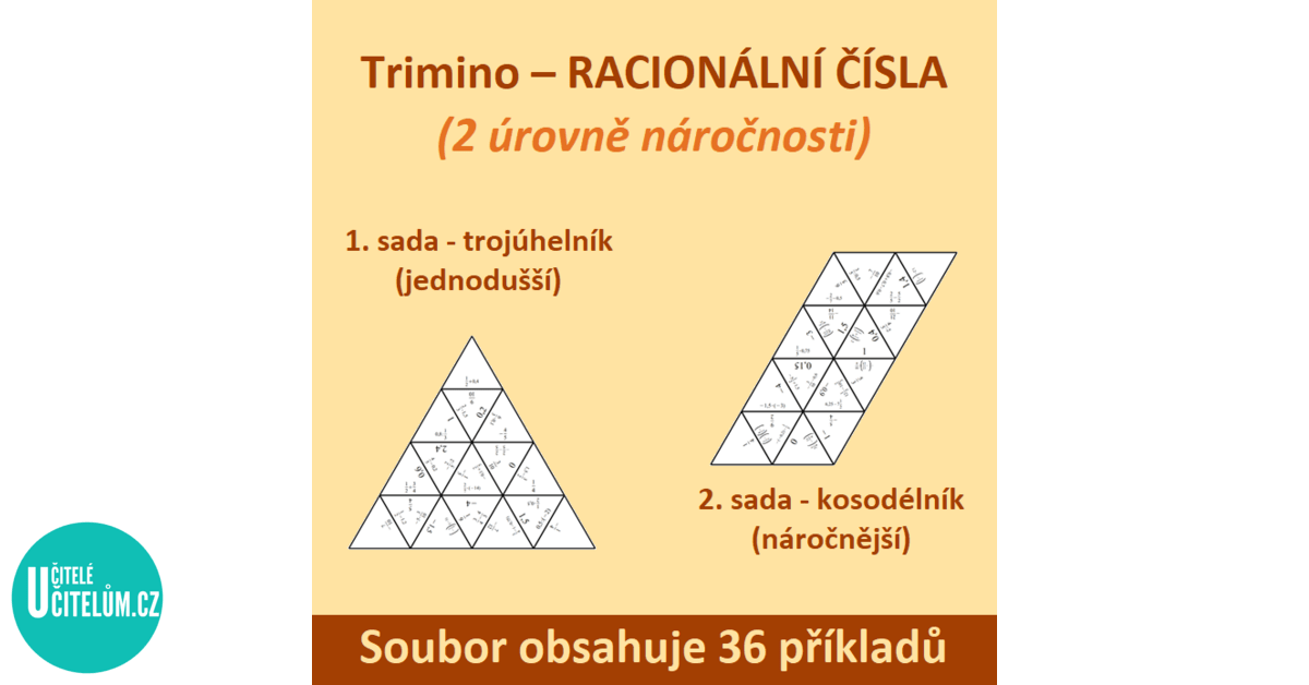 Trimino – RACIONÁLNÍ ČÍSLA (2 úrovně náročnosti) - Matematika ...