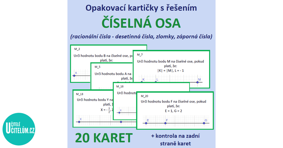 Opakovací kartičky s řešením – ČÍSELNÁ OSA (racionální čísla ...