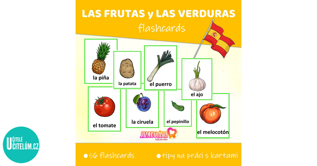 Las frutas y las verduras flashcards - Cizí jazyky | UčiteléUčitelům.cz