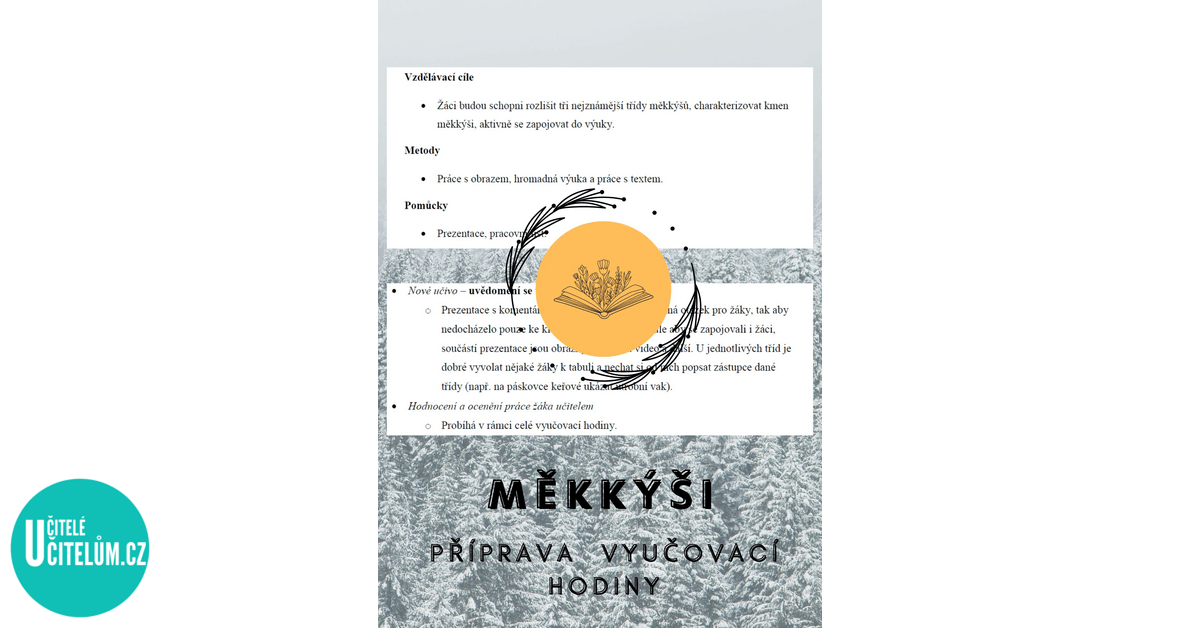 Plán vyučovací hodiny - Měkkýši úvodní hodina - Biologie ...
