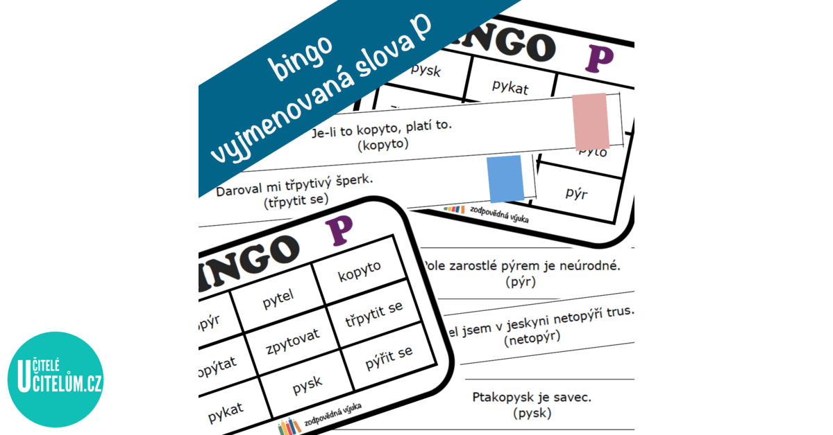 bingo - vyjmenovaná slova po P - Český jazyk - gramatika ...