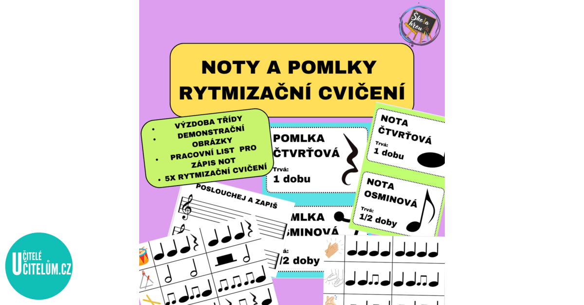 Noty a pomlky - plakátky+rytmizační cvičení - Hudební výchova ...
