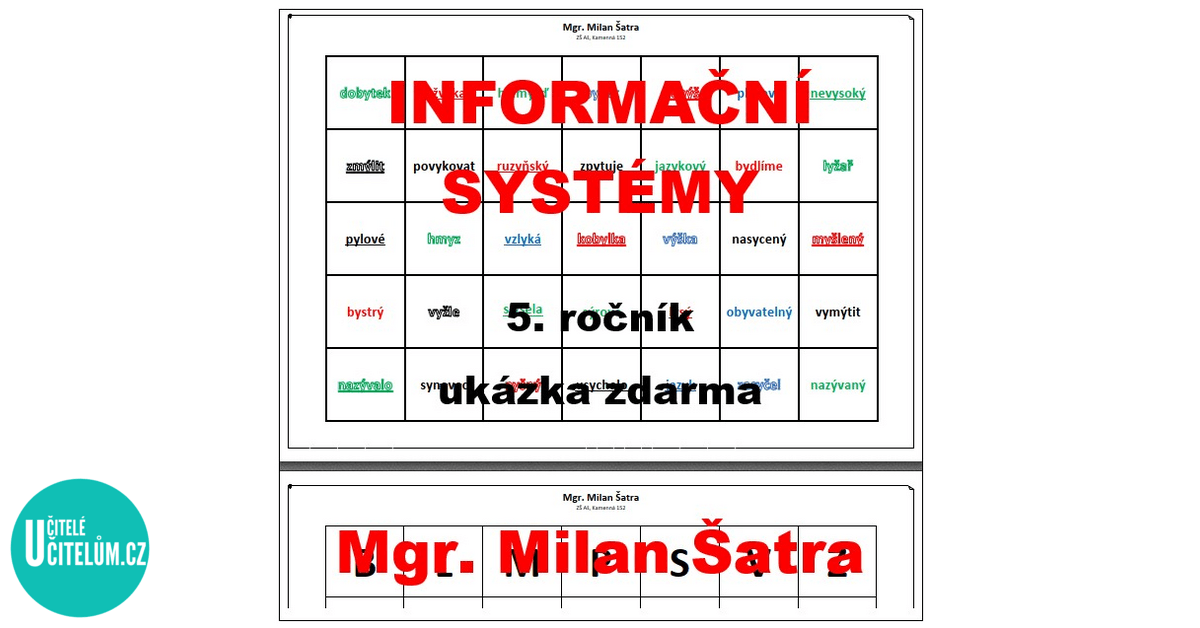 Informační systémy pro 5. ročník (ukázka PL) - Informatika ...
