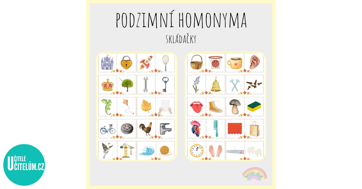 Podzimní homonyma, skládačky - Český jazyk | UčiteléUčitelům.cz