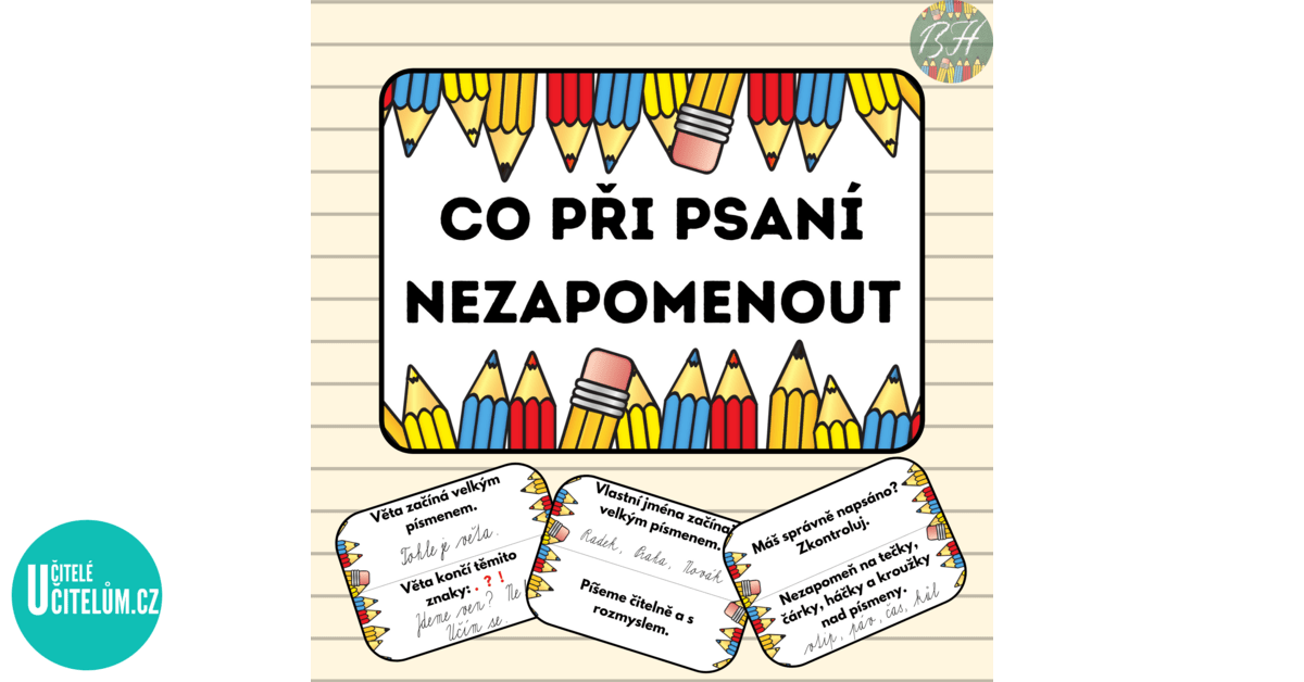 Co při psaní nezapomenout - Český jazyk | UčiteléUčitelům.cz