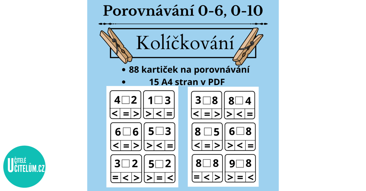 Porovnávání v oboru 0-6, 0-10 - Kolíčkování - Matematika ...
