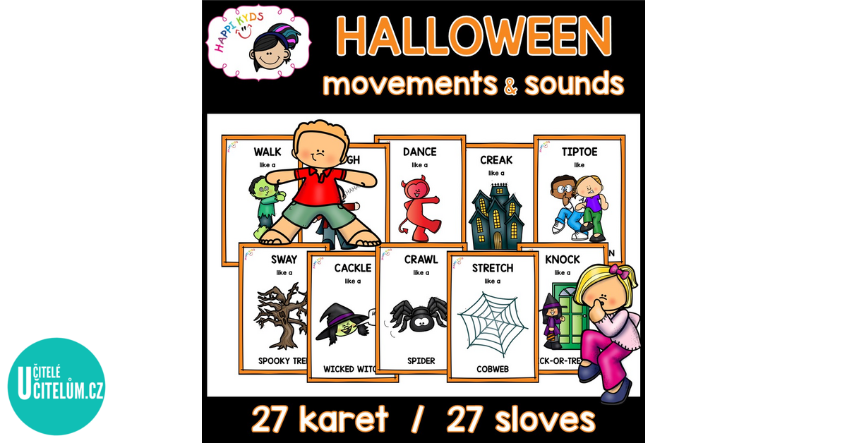 HALLOWEEN movements & sounds - kartičky - Anglický jazyk ...
