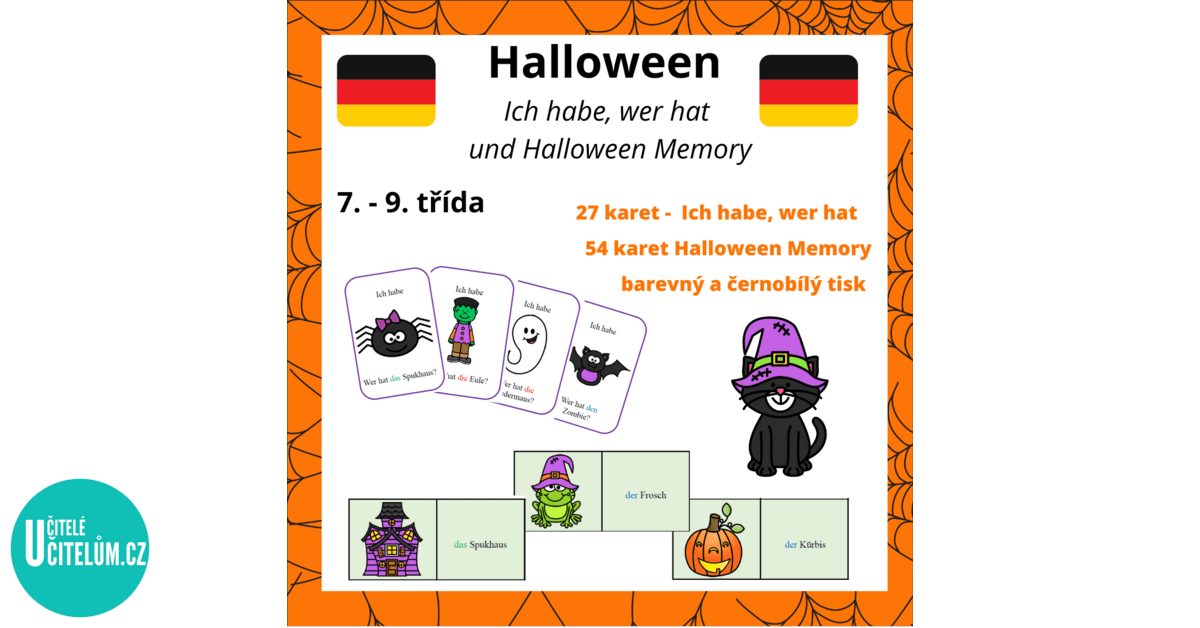 Halloween - Ich habe, wer hat und Halloween Memory - Německý jazyk ...