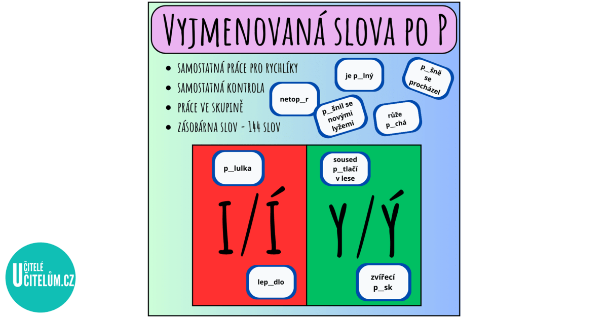 Vyjmenovaná slova po P - Český jazyk | UčiteléUčitelům.cz