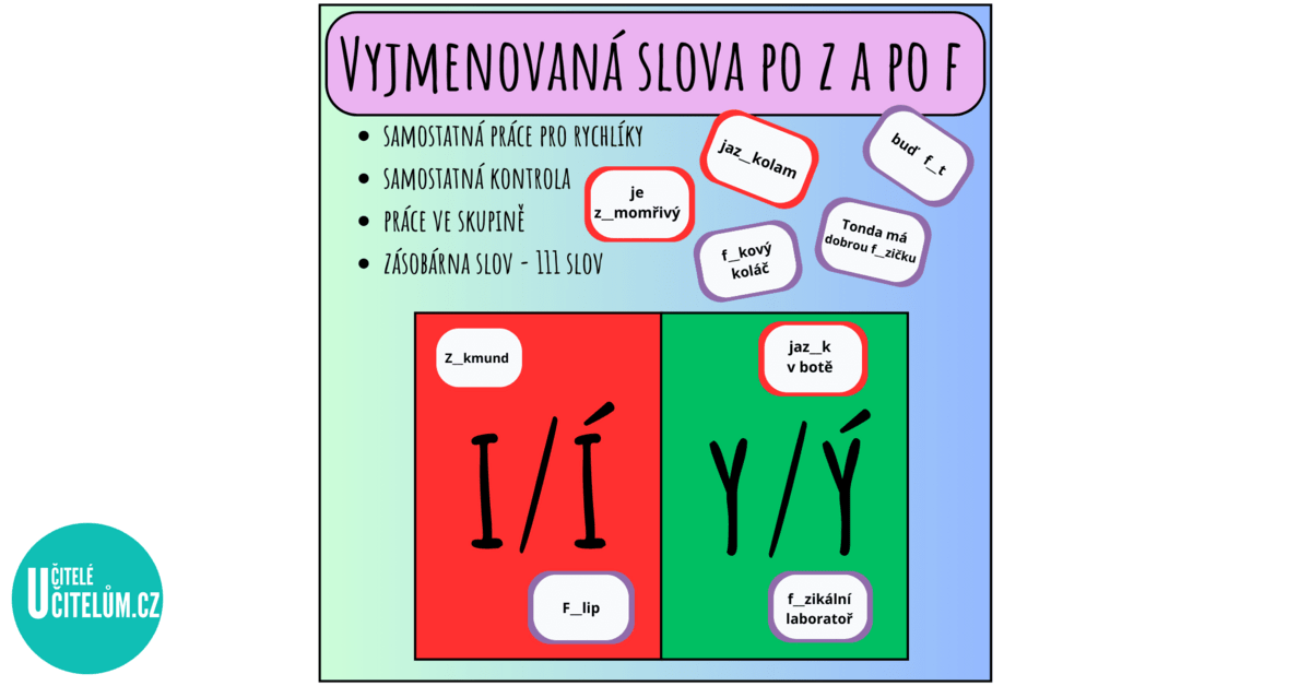 Vyjmenovaná slova po Z a F - Český jazyk | UčiteléUčitelům.cz