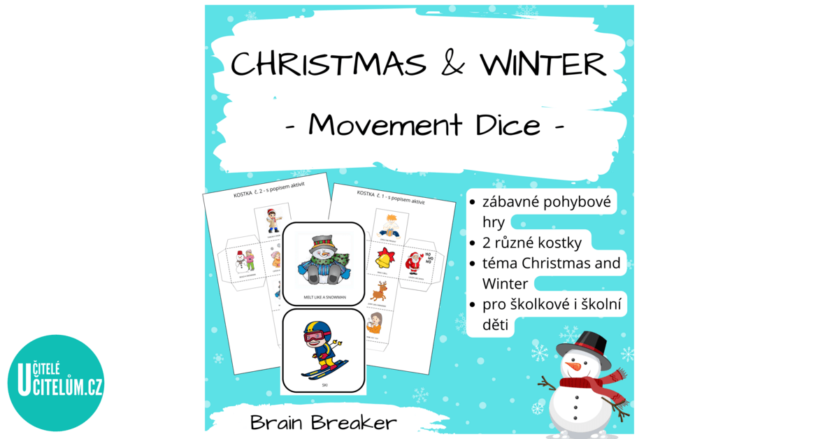 CHRISTMAS & WINTER - Movement Dice - Anglický jazyk | UčiteléUčitelům.cz
