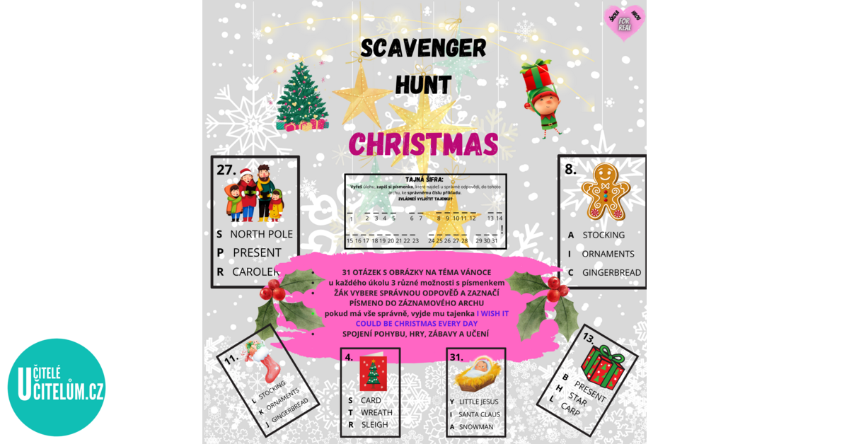 Scavenger Hunt - CHRISTMAS - Anglický jazyk | UčiteléUčitelům.cz