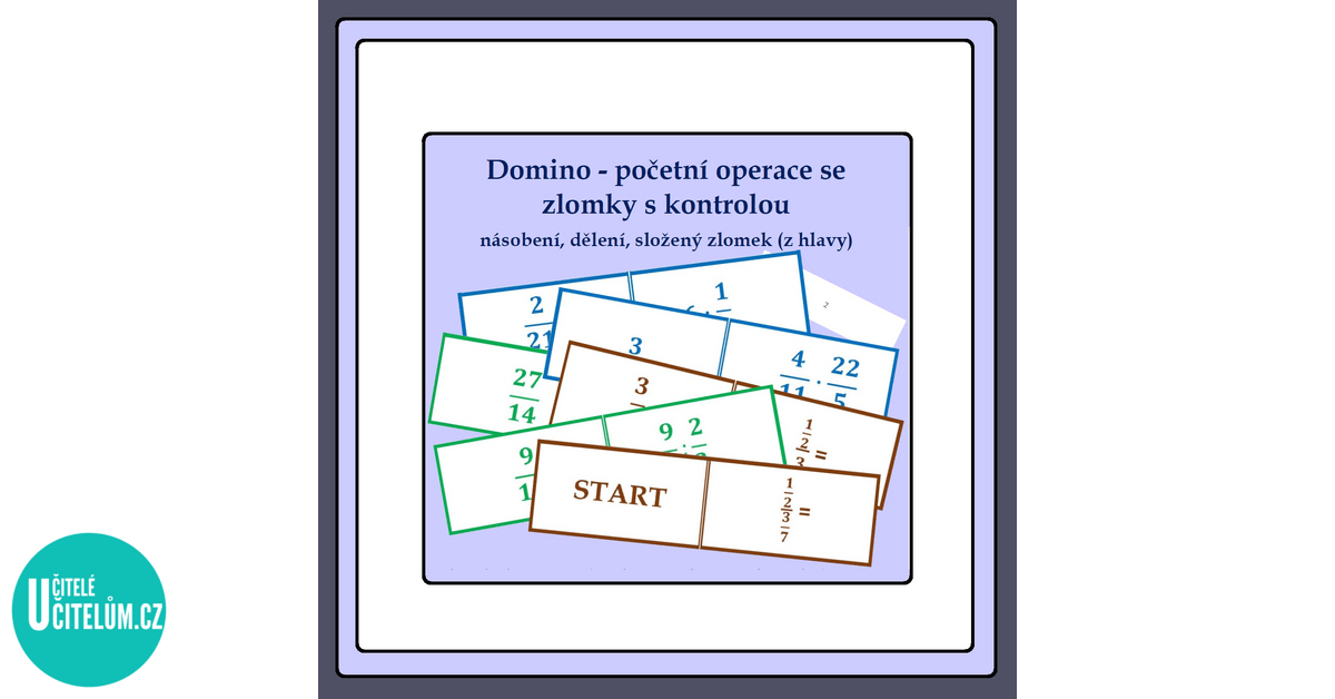 Domino - početní operace se zlomky (násobení, dělení, složený zlomek ...
