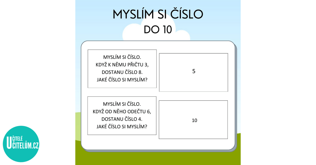 Myslím si číslo (do 10) - Matematika | UčiteléUčitelům.cz