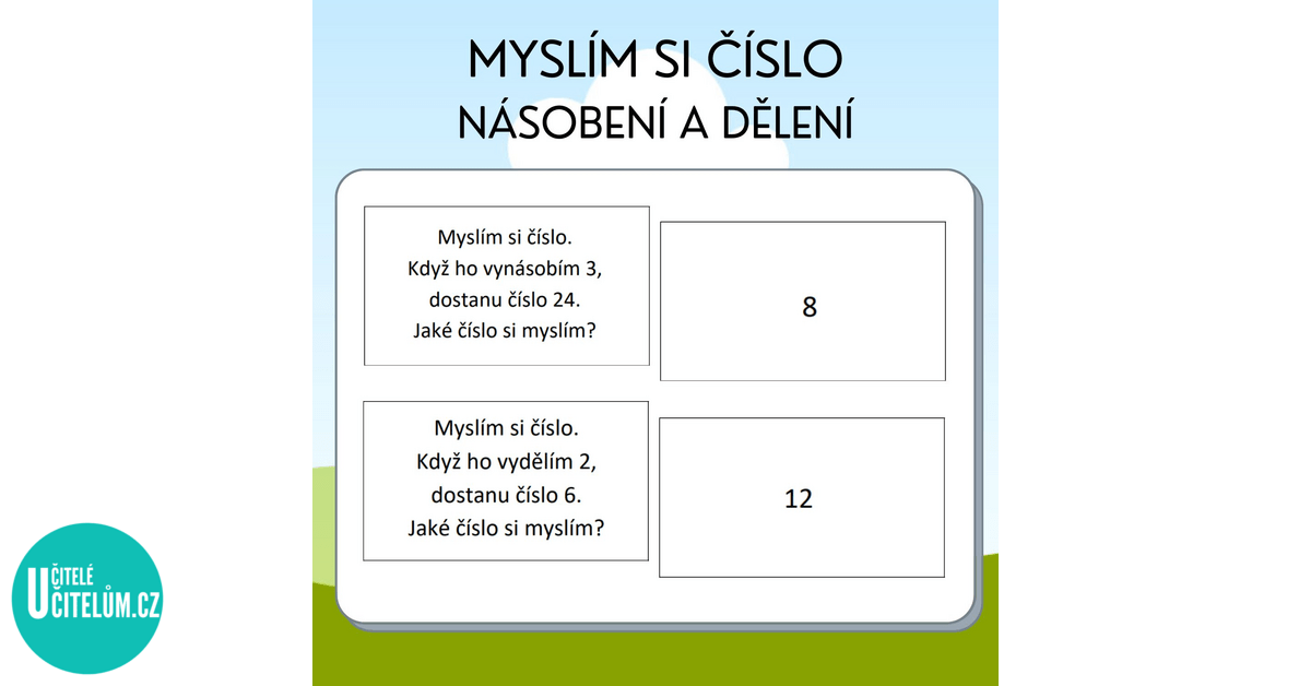 Myslím si číslo (násobení a dělení) - Matematika | UčiteléUčitelům.cz