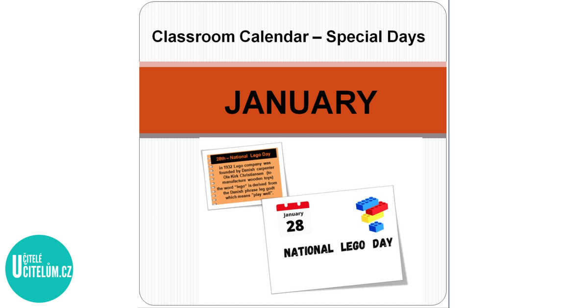 Classroom calendar - January - Anglický jazyk | UčiteléUčitelům.cz