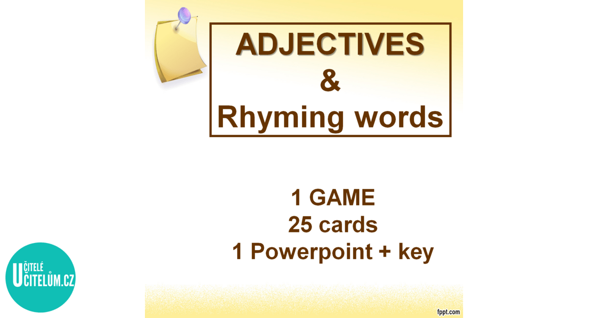 Rhyming words & adjectives - Anglický jazyk | UčiteléUčitelům.cz
